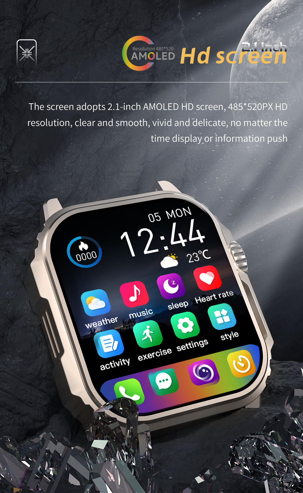 2024 Shenzhen Fashion Design Rectangular Smartwatch Rugged Design With ...