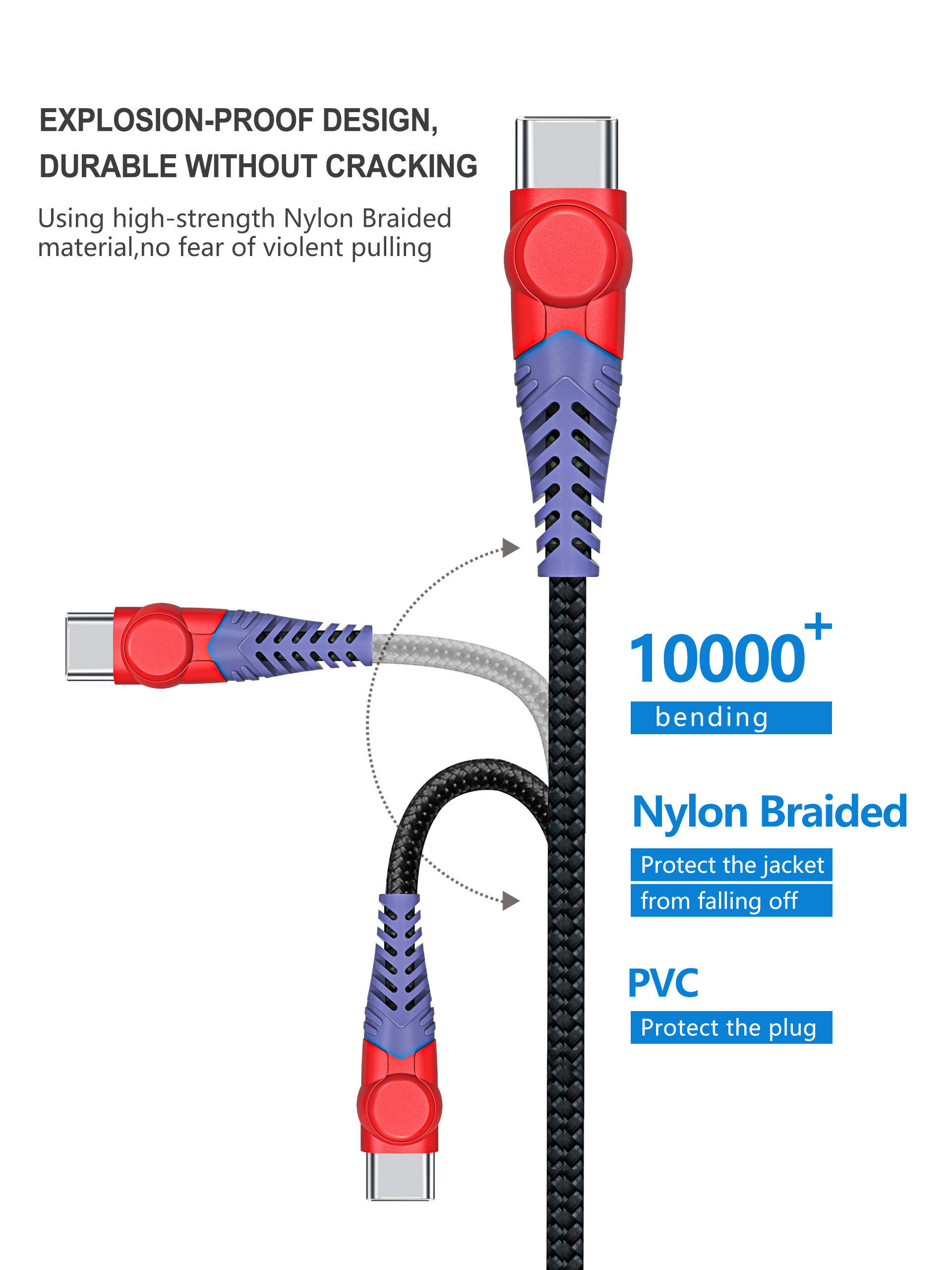 Factory Wholesale Dual Color Mould Usb C To Usb C Fast Charging Cable ...