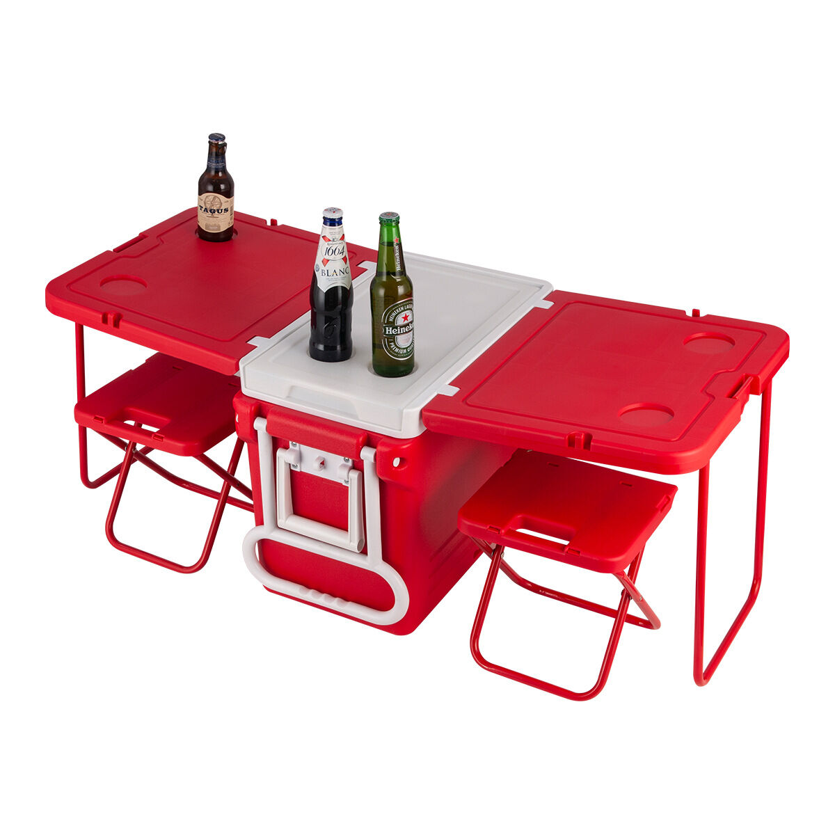 Multifunctional Portable Cooler Box With Foldable Table And Chairs ...