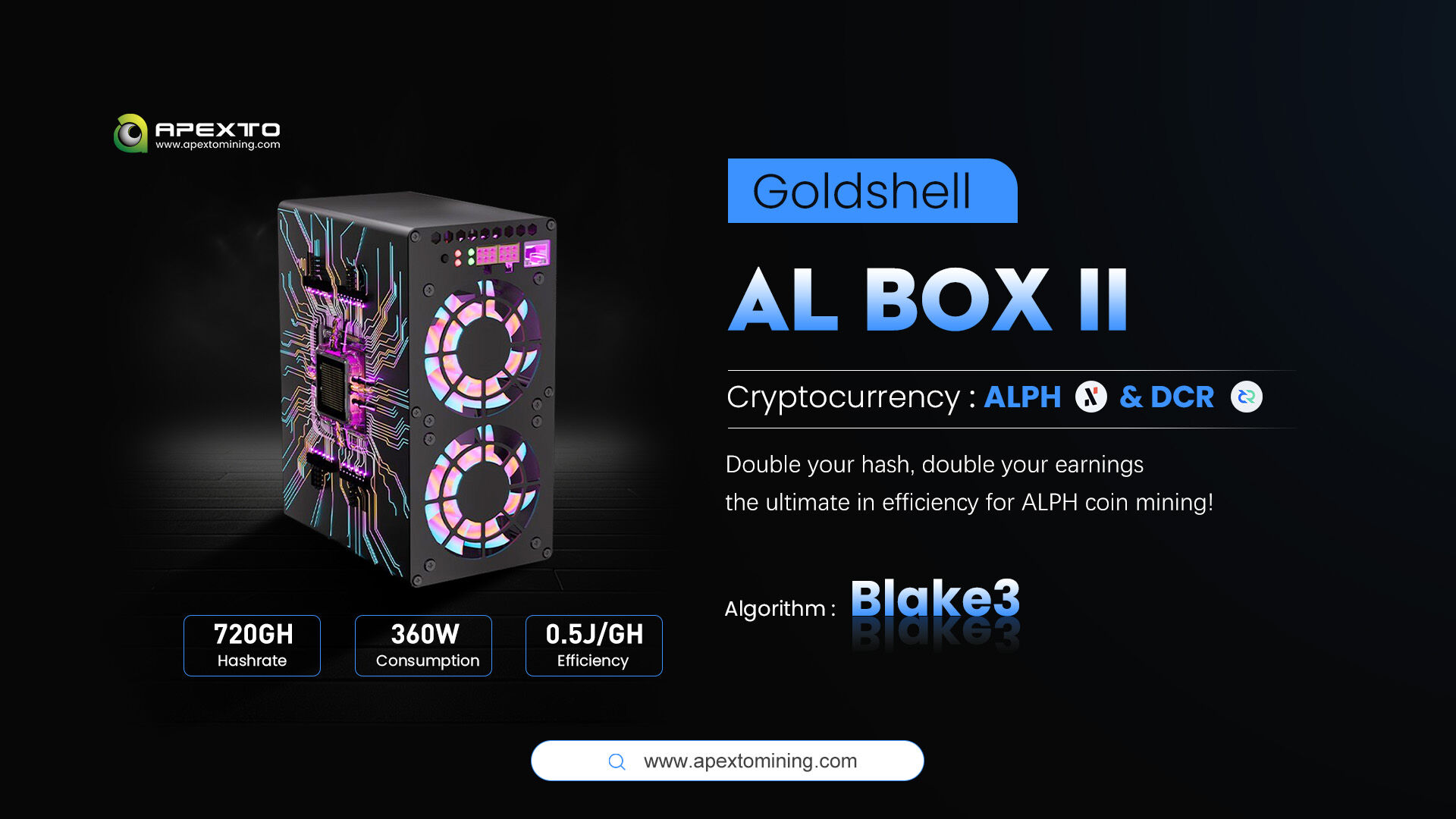 Buy China Wholesale New Released Goldshell Al Box ⅱ 720g 360w Alph ...