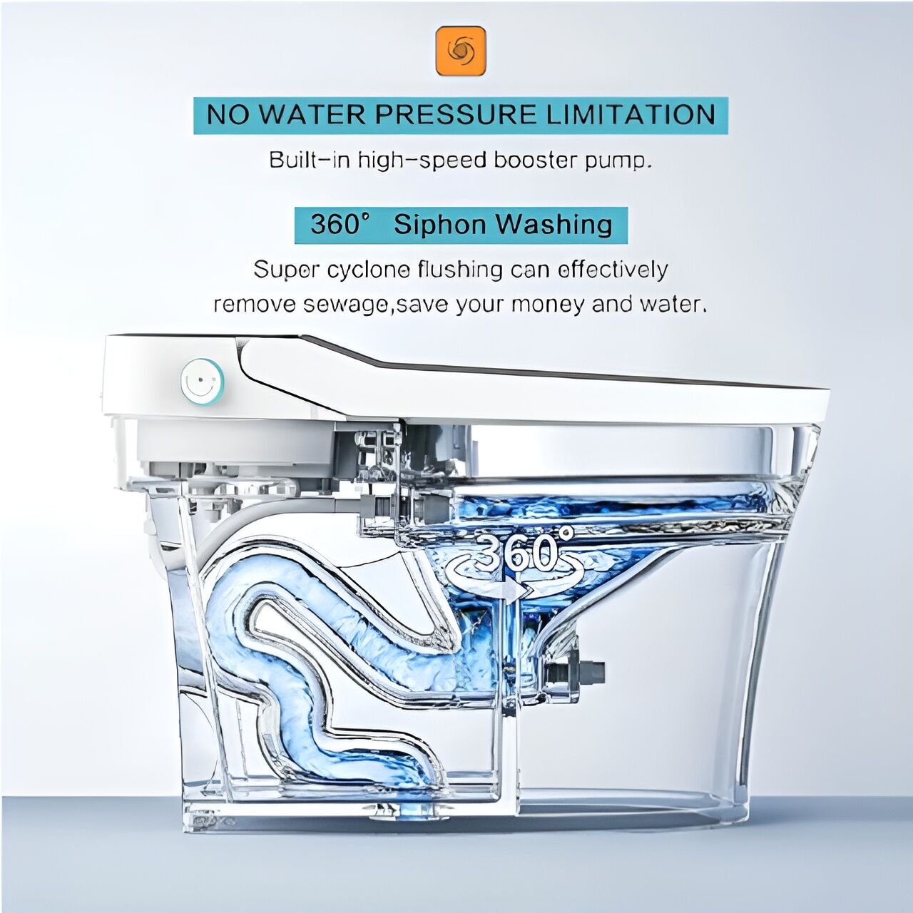 Smart Toilet With Built In Bidet, Foot Sensor Modern Toilet Bidet ...