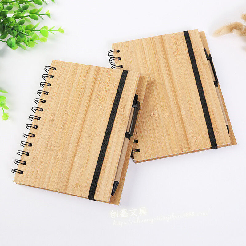 Wholesale Price A5 Size Bamboo Leather Cover Notebook Bamboo Pen Set ...