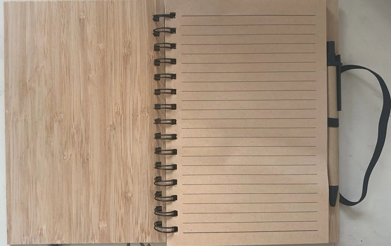 Wholesale Price A5 Size Bamboo Leather Cover Notebook Bamboo Pen Set ...