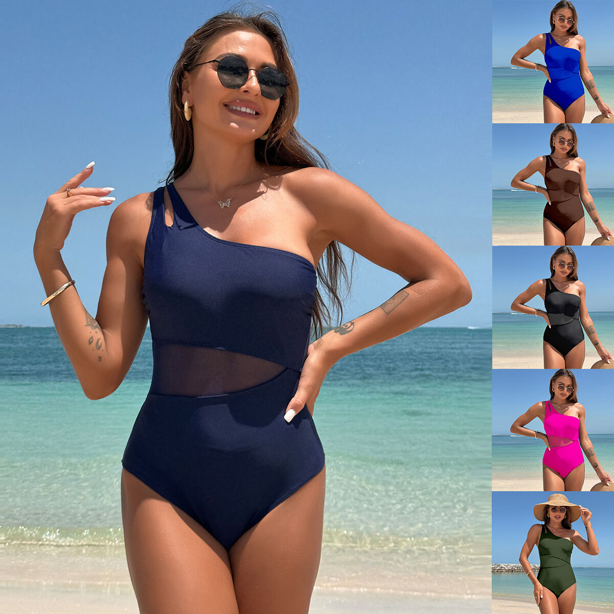 Factory Direct High Quality China Wholesale Women One-piece Swimsuit Solid Color Sexy Bikini ...