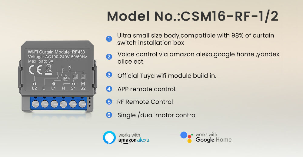 Avatto New Arrivals Smart Home Tuya Wifi Rf Curtain Module Smart ...