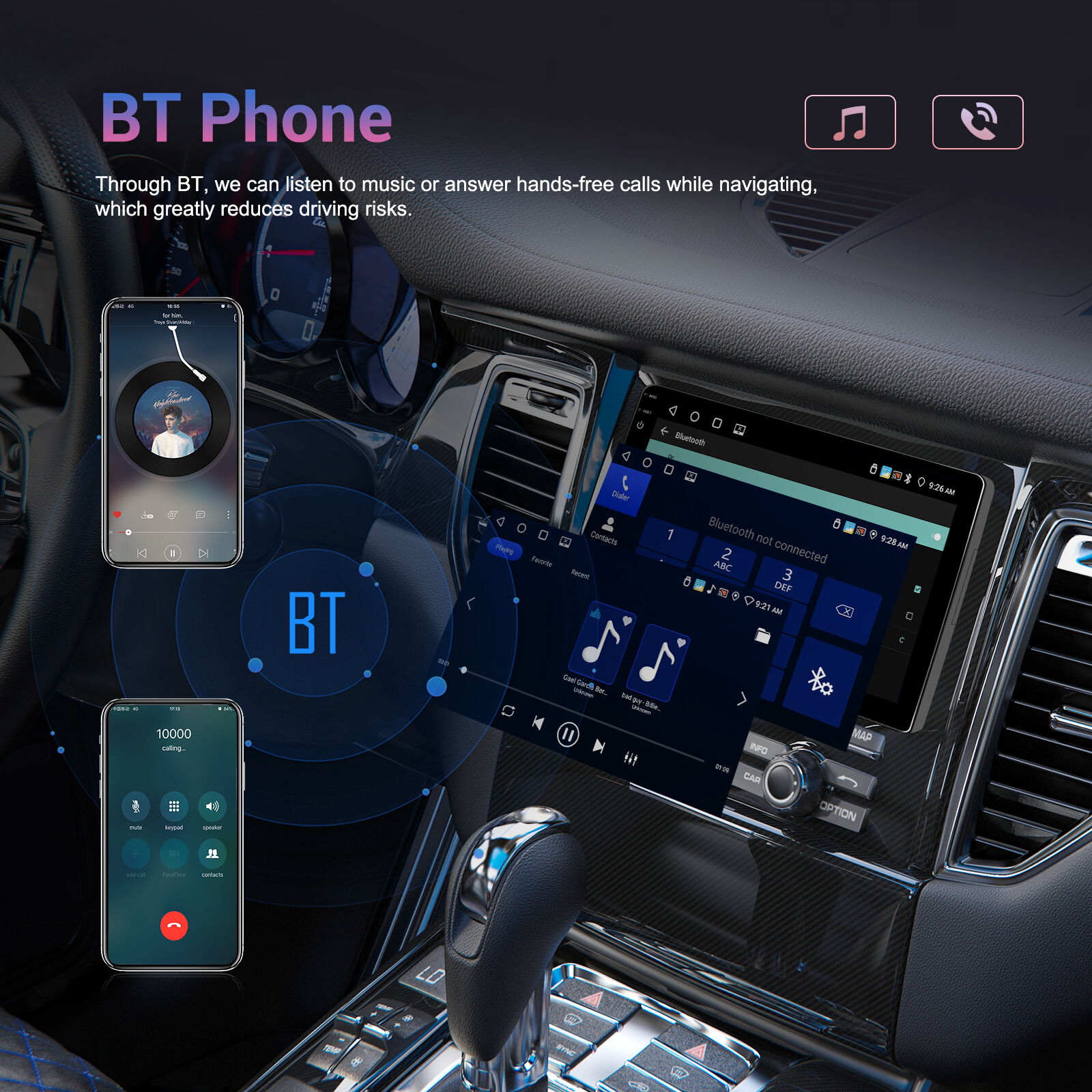 Podofo 9'' 360 Degree Rotate Ips 4+64g Android Car Stereo Autoradio ...