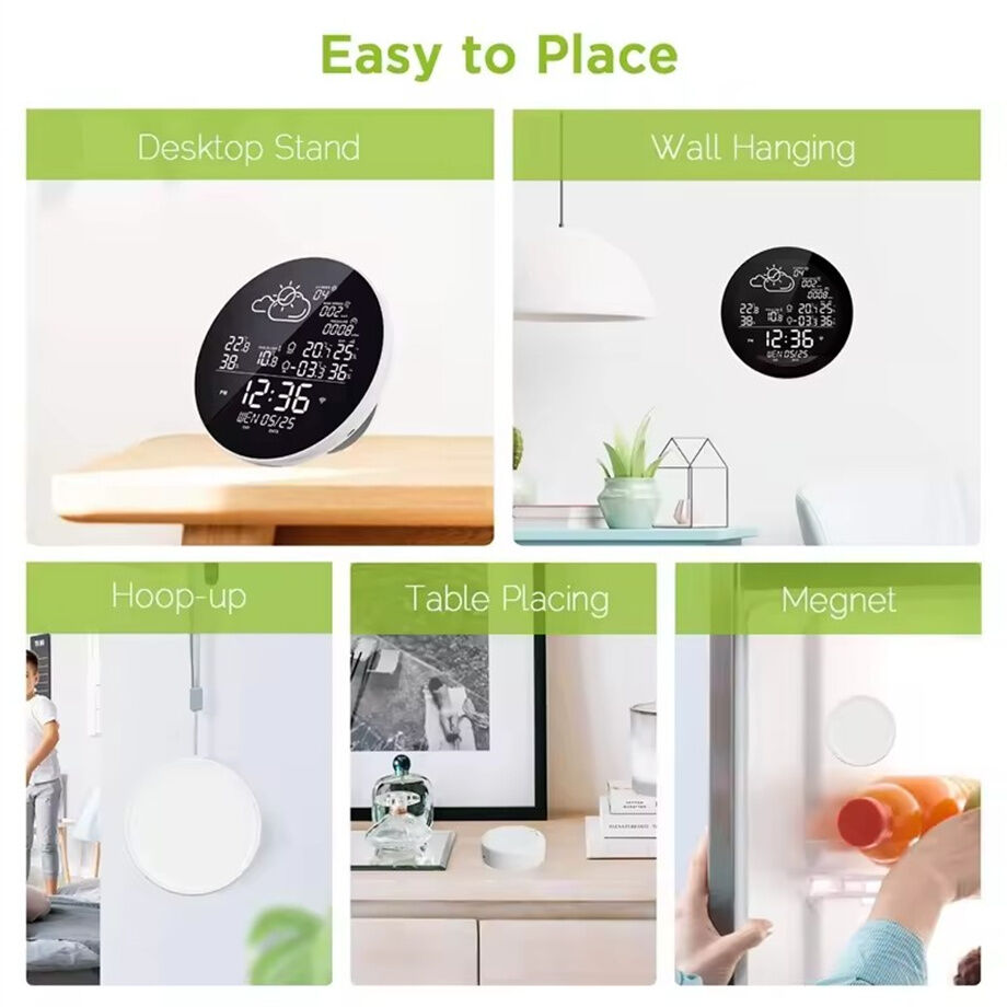 Round Indoor And Outdoor Temperature And Humidity Meter Hanging Radio ...