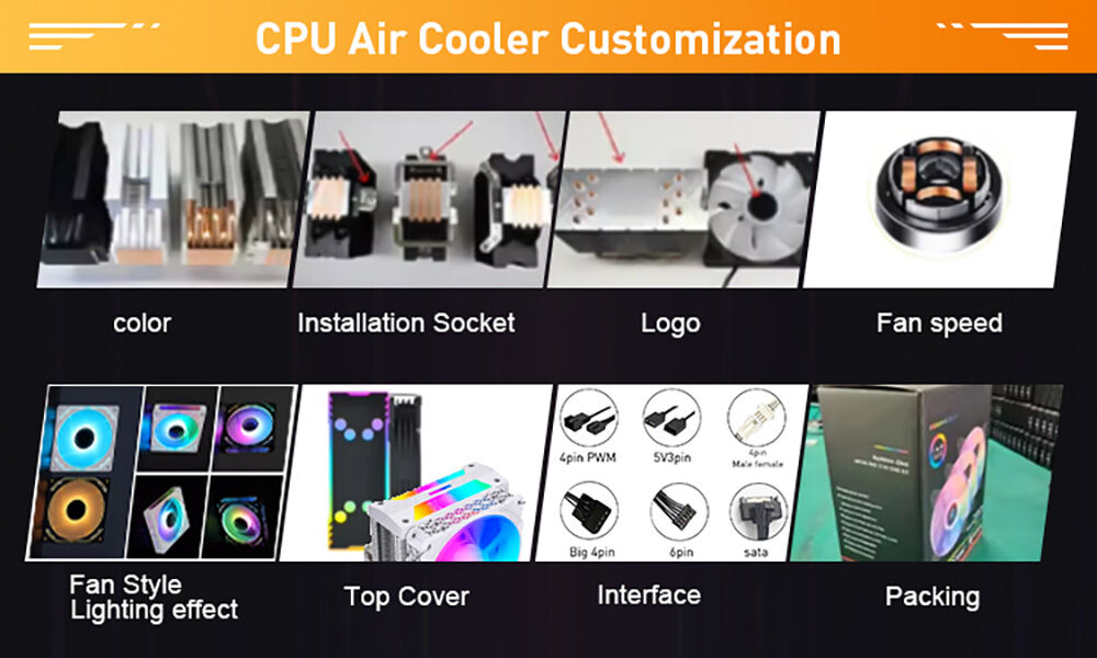Custom 4 Heat Pipes Argb Computer Cpu Cooler With Pwm Intelligent Fan ...