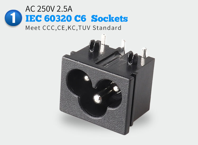 Lanzmfg Ac Power Socket Iec 60320 C6 With Pcb Pin Terminal Industrial 3 ...