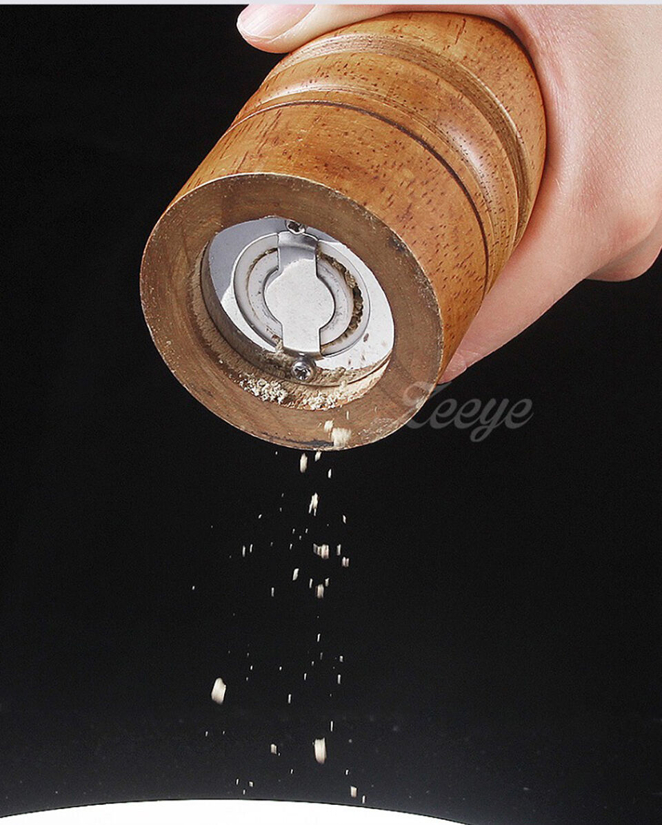5 Inch Oaken Wooden Pepper Grinder For Kitchen Adjustable Rotor And ...