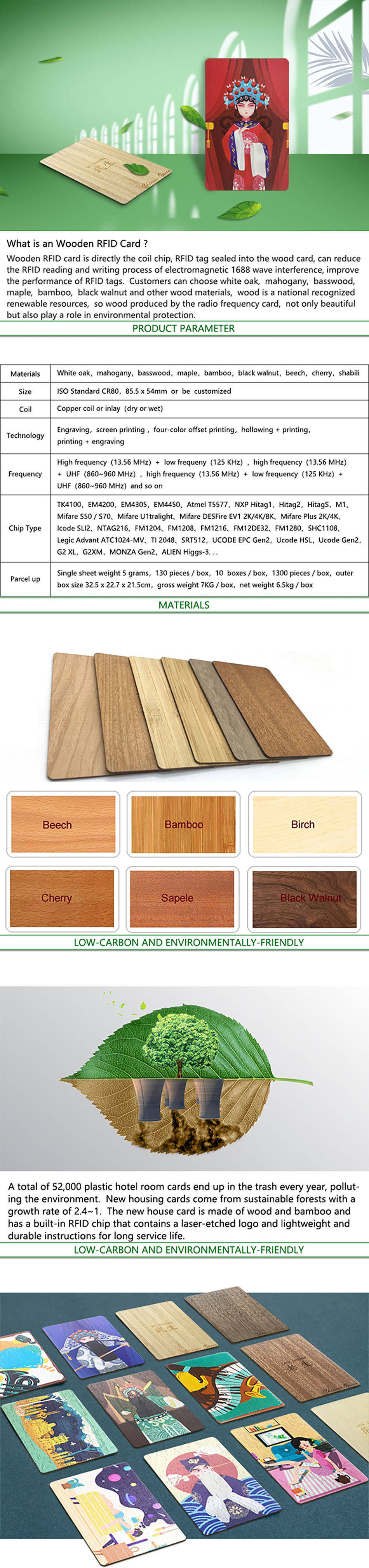 Eco Rfid Hotel Wooden Bamboo Key Card 13.56 Mhz Ultralight Ev1chips ...