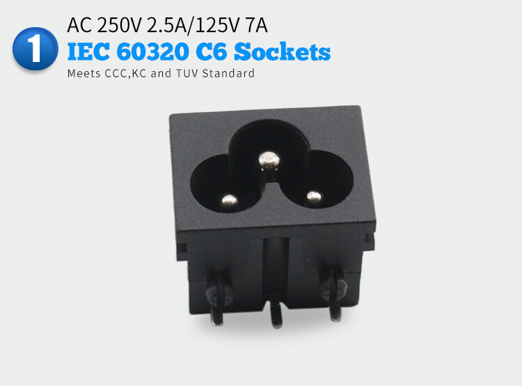 Wholesale 2.5a 250v Iec 60320 C6 With Pcb Pin Tabs Ac Power Socket ...