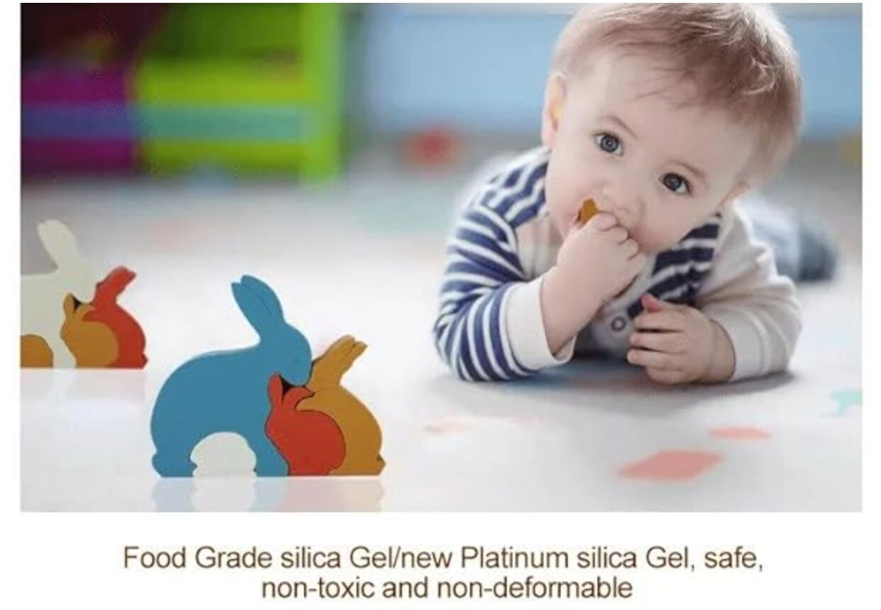 Baby Silicon Puzzle Toys For 6+ Months , Silicon Bpa Free For Toddlers ...