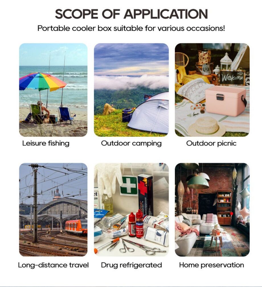 Newest Shoulder Strap Handle Portable 6qt Mini Cooler Box For Camping ...