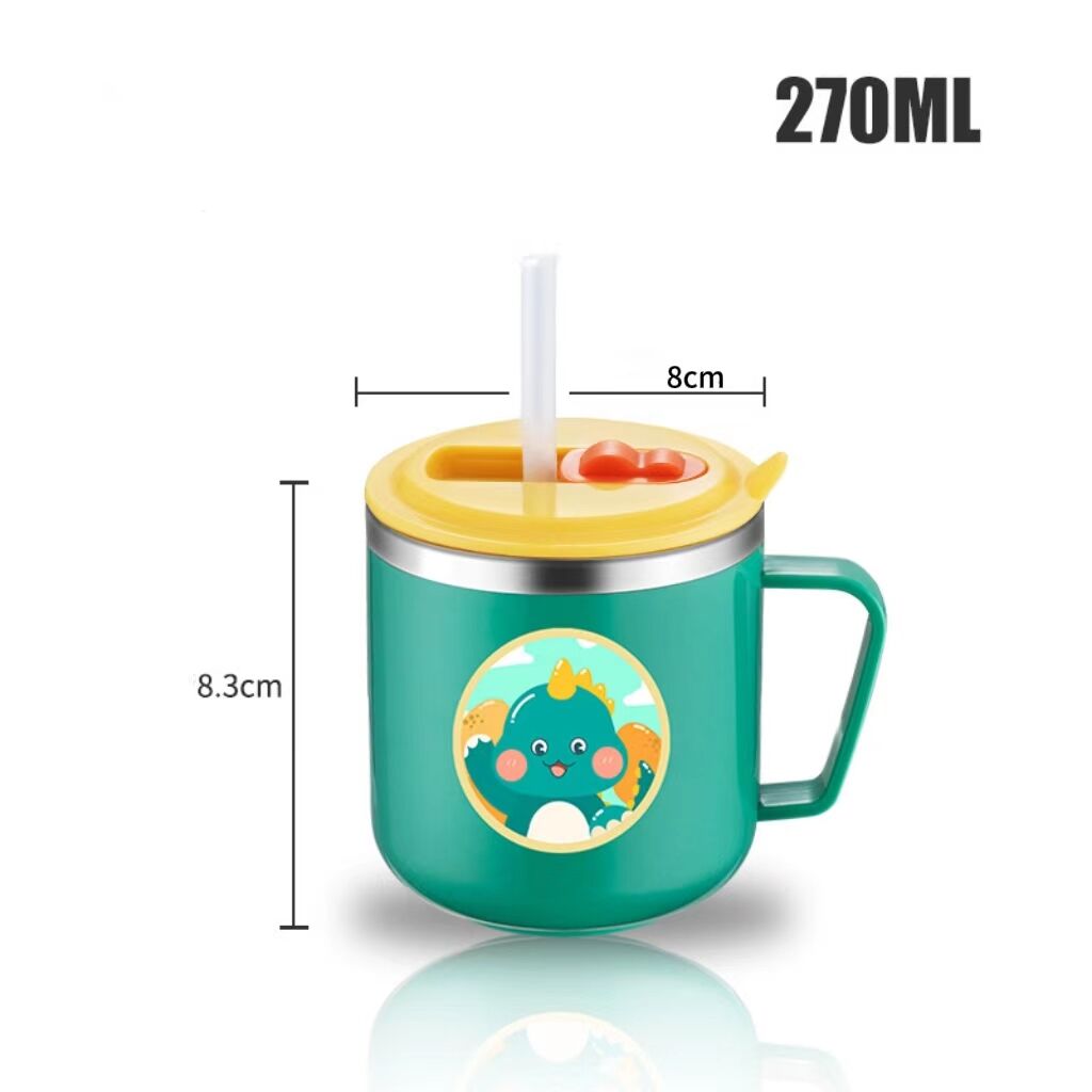 Stainless Steel Mugs Cartoon Pattern Creative Cup Bilayer Heat ...