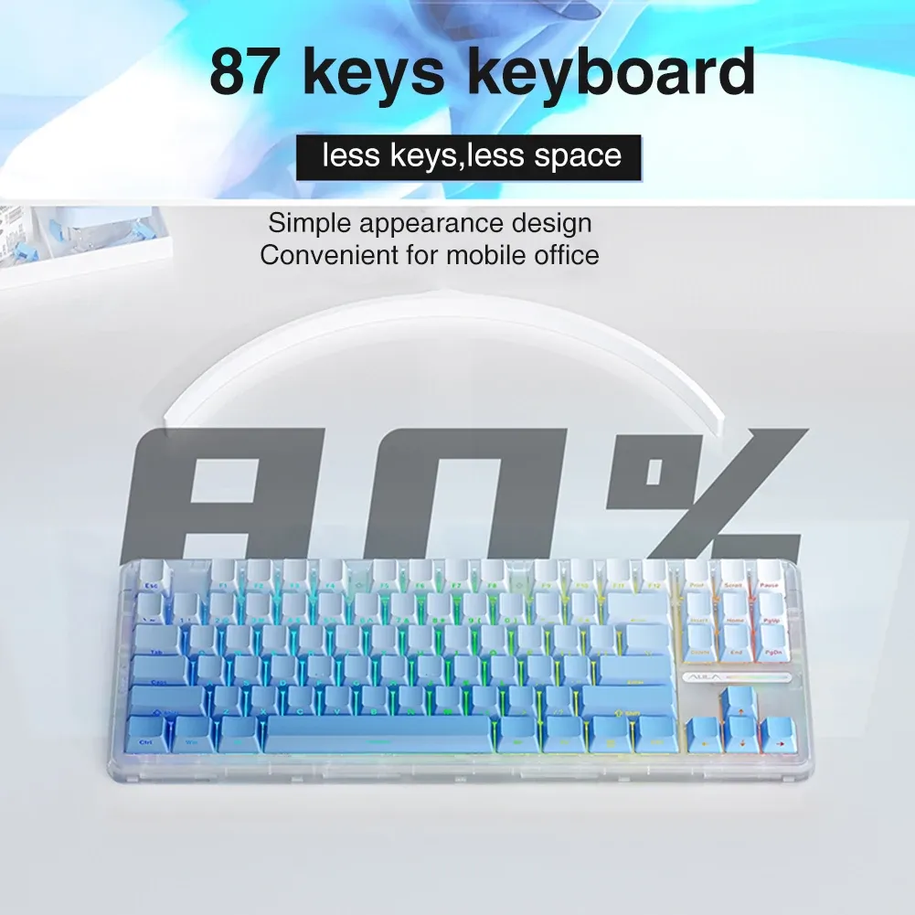 Aula L87 Tri-mode Wireless Keyboard Gasket Stucture 87 Keys Hotswap ...