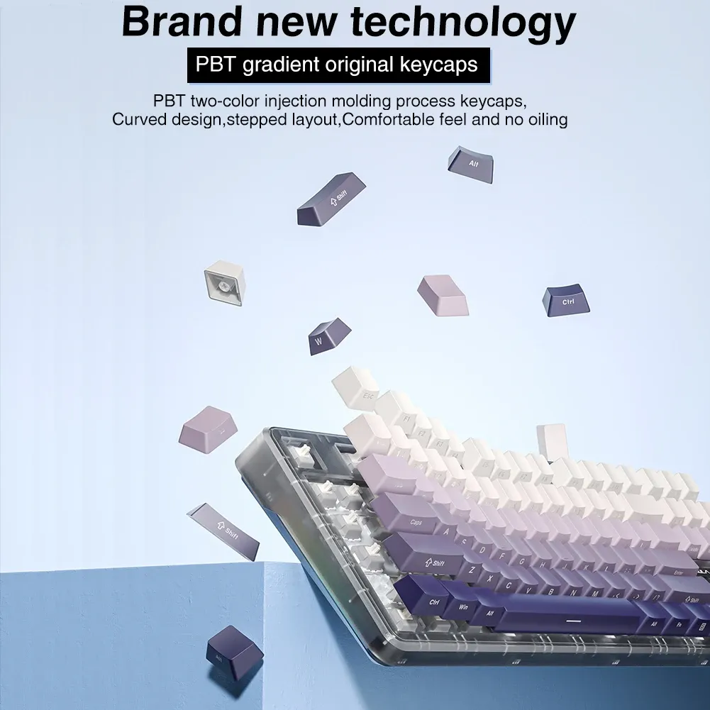 Aula L87 Tri-mode Wireless Keyboard Gasket Stucture 87 Keys Hotswap ...