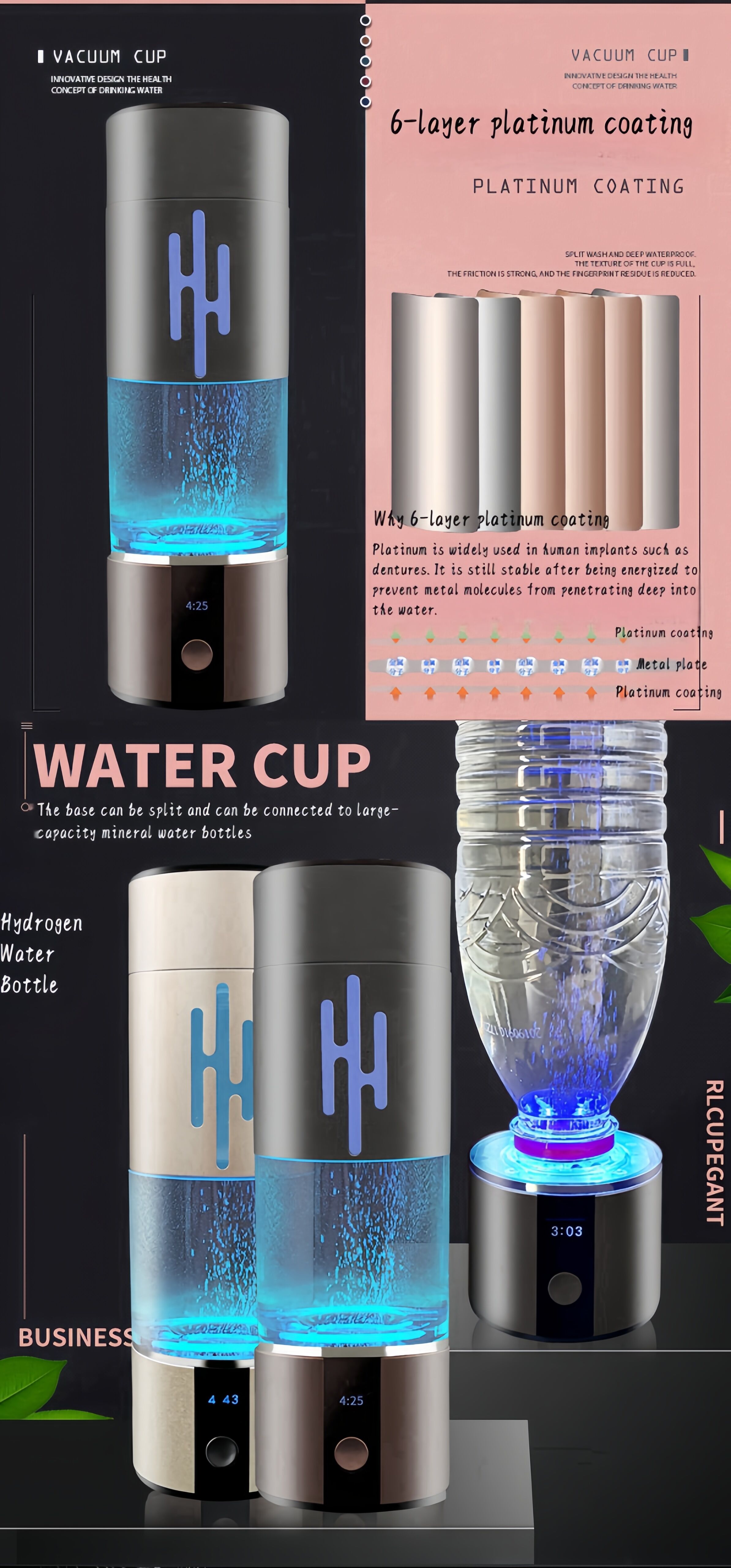Buy China Wholesale 3000-13000ppb Hydrogen Water Bottle Inhaler Hydrogen Rich Water Drinking ...