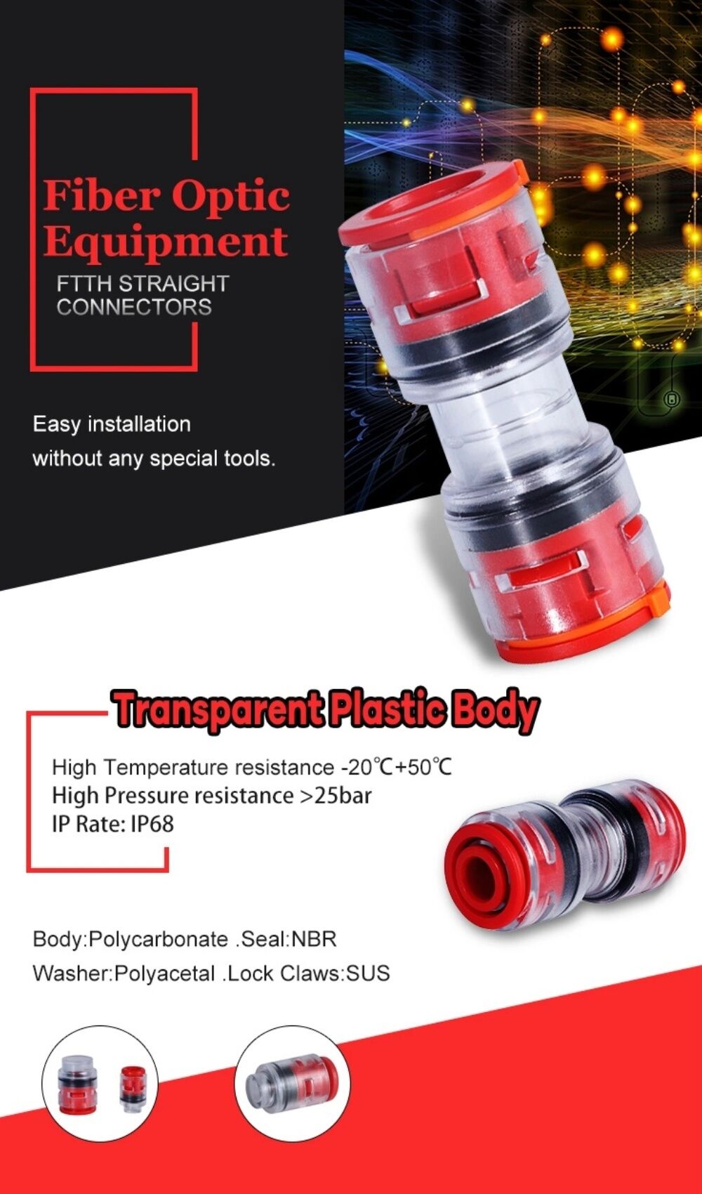 Fiber Cable Waterproof Quick Connector Micro Duct Coupling Micro Duct ...