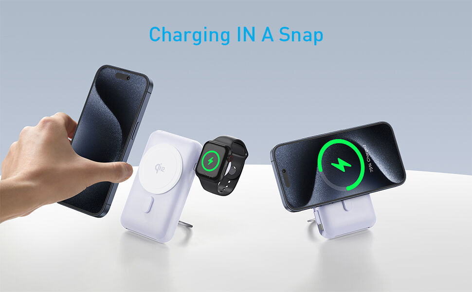 Jlmp07 3 In 1 Fast Wireless Charging Power Bank 10000mah Qi2 15w ...