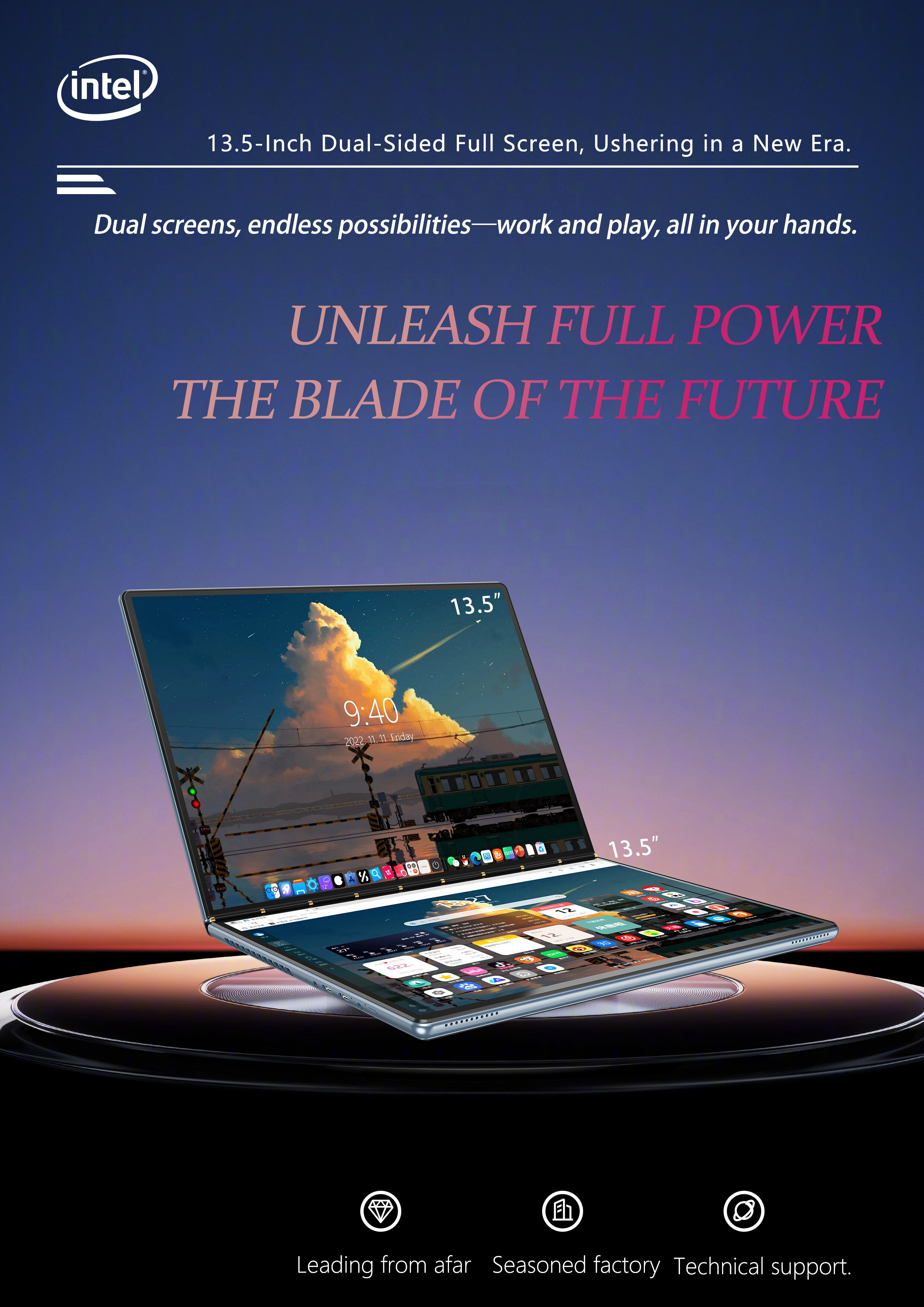 Buy China Wholesale 13.5 Inch Dual-screen Laptop With Intel N100 ...