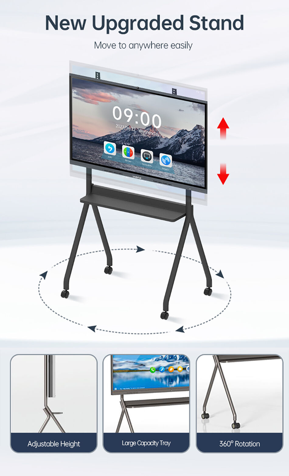 Leaderhub Multi-touch 75inch 65 Inch Conference Flat Panel 4k Smart Interactive Smart Whiteboard ...