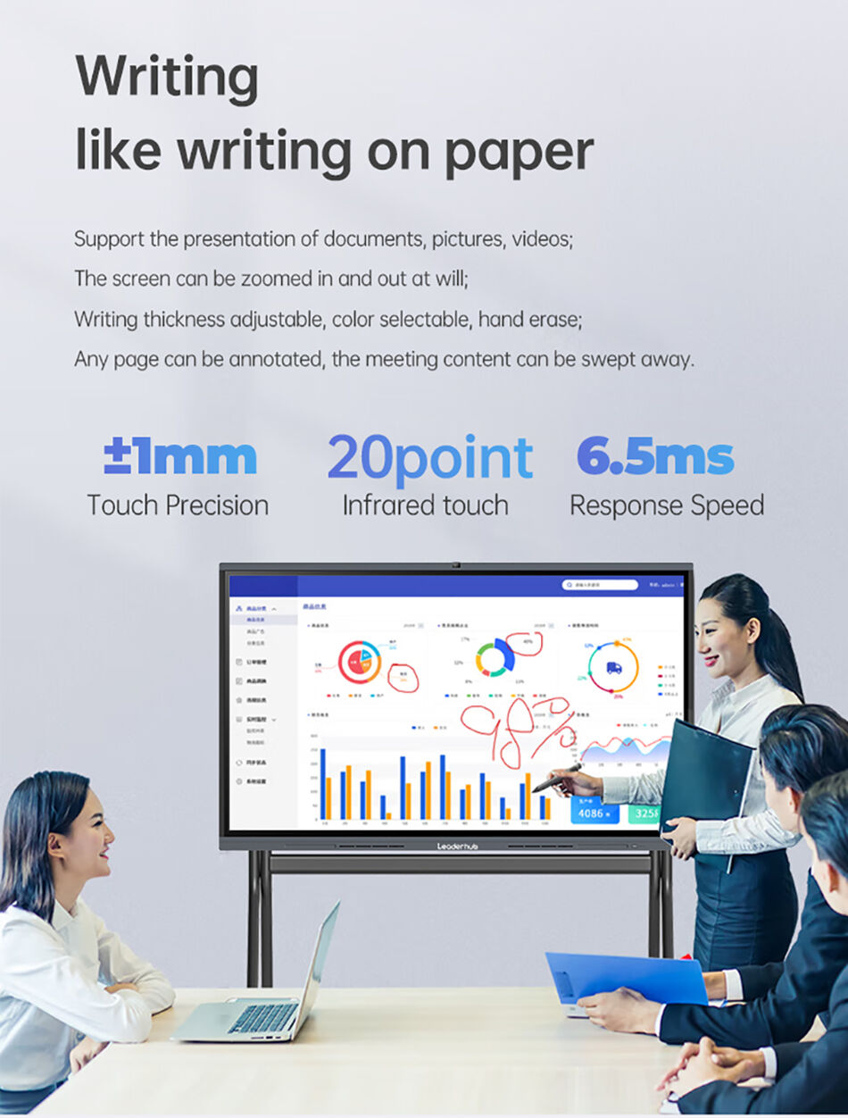 Leaderhub Multi-touch 75inch 65 Inch Conference Flat Panel 4k Smart Interactive Smart Whiteboard ...
