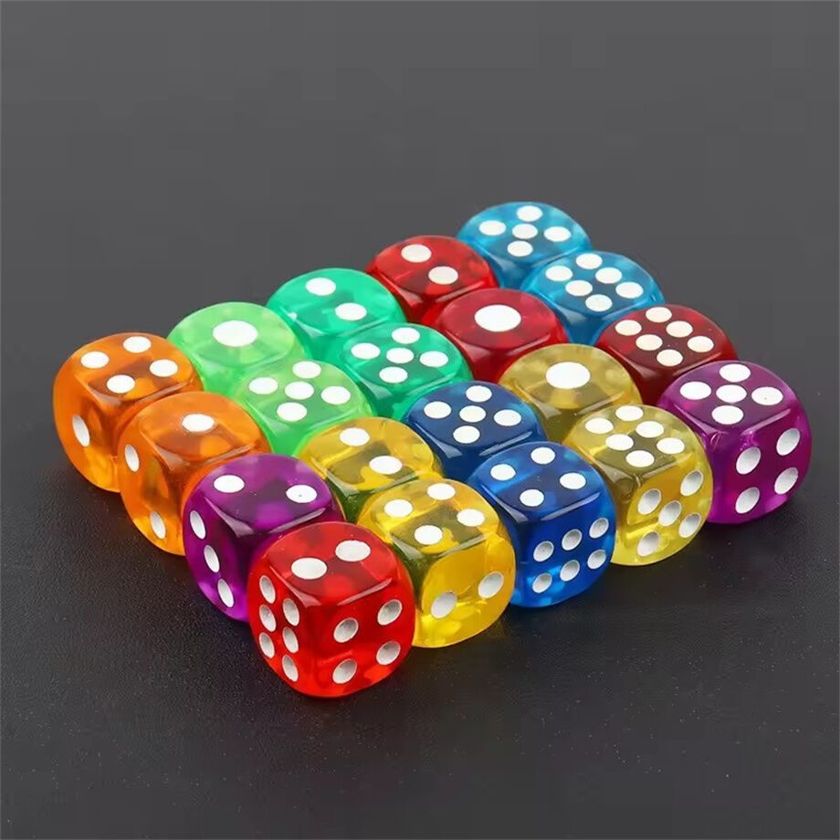 Crystal Dice Colorful Board Game Plastic Acrylic Dice Transparent Adult ...
