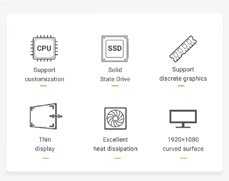 Buy China Wholesale New Design All In One Lcd Industrial All In One Led Panel Curved Screen I3 ...