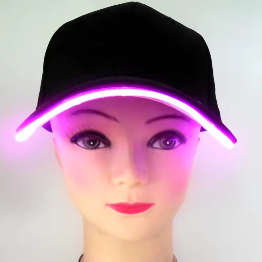 Customized Printing Cotton Snapback Light Hat Rave Lighted Glow Caps ...