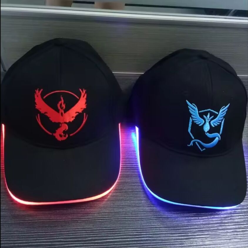Customized Printing Cotton Snapback Light Hat Rave Lighted Glow Caps ...