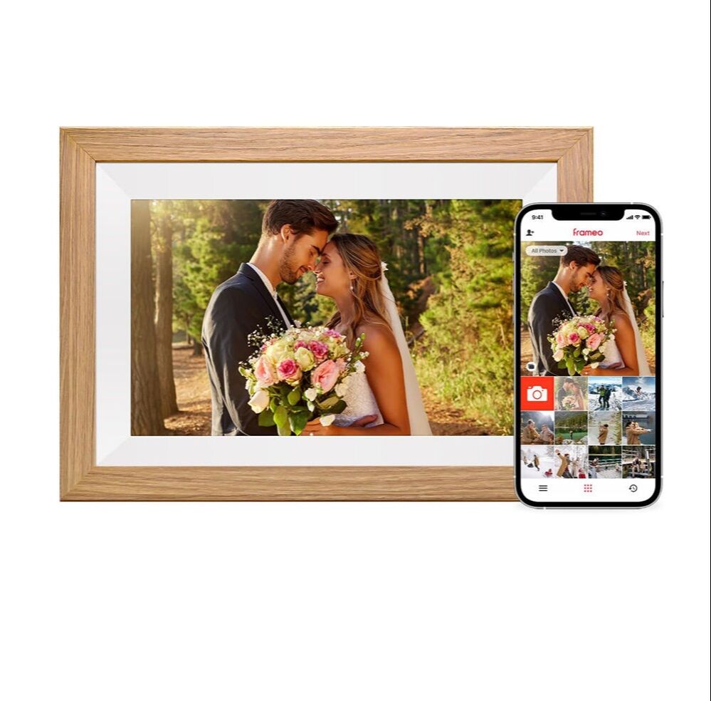Frameo 10.1 Inch Wooden Wifi Digital Photo Frame, Share Photos/videos ...