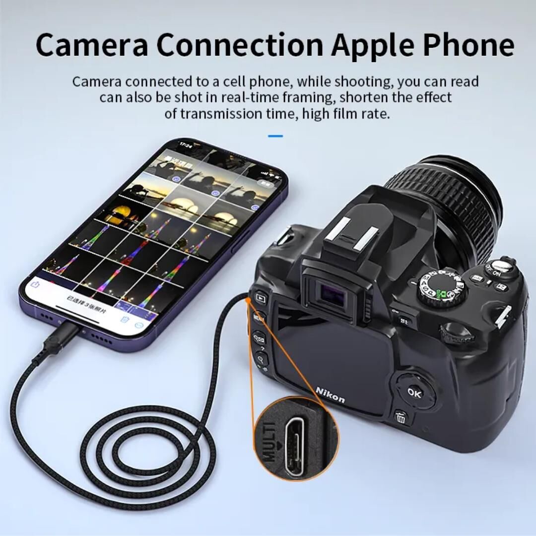 High Speed 8 Pins Micro Usb Data Transfer Cable For Nikon Canon Digital ...