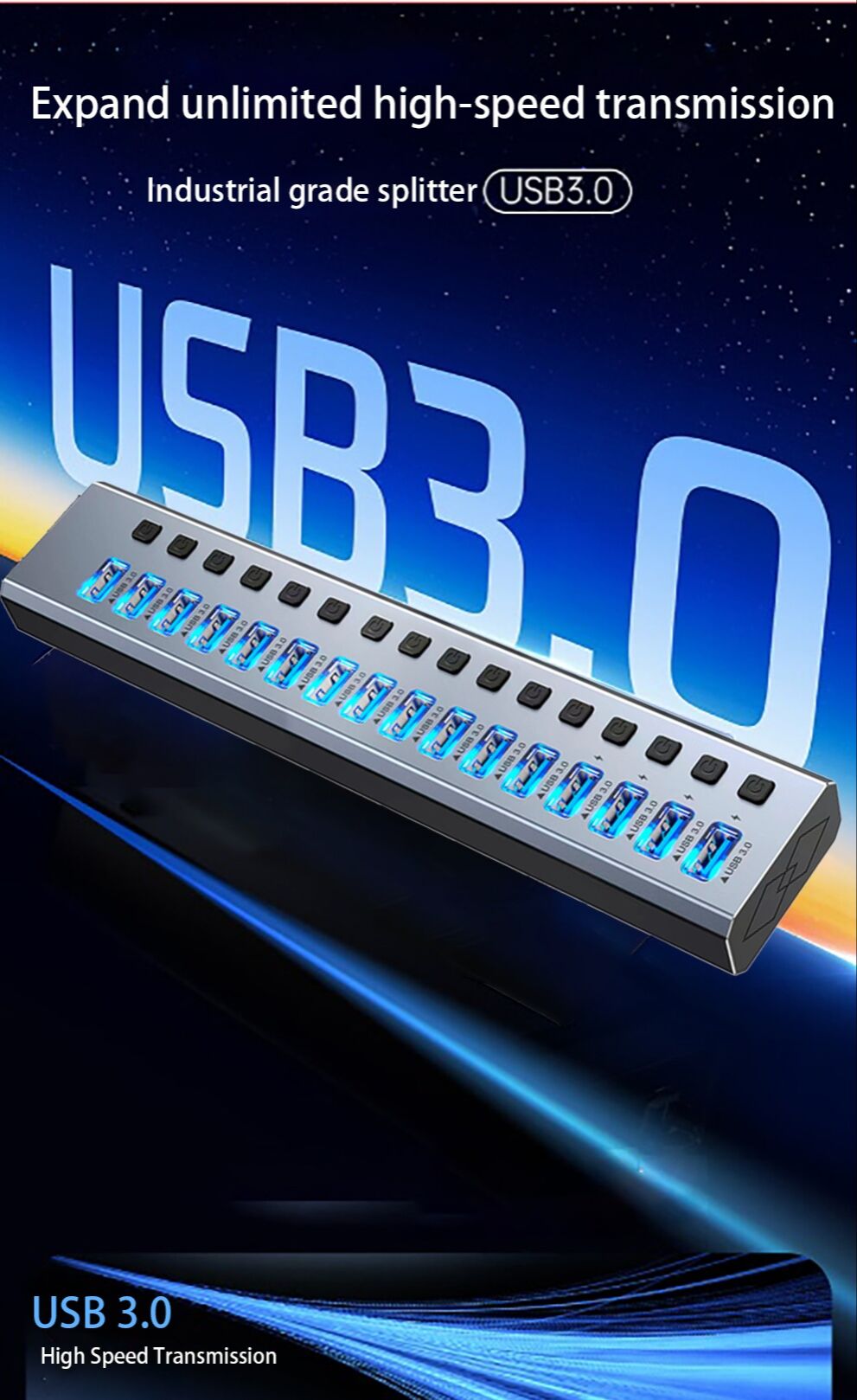 Buy Wholesale China Nescom Usb Hub ,16 Port Powered Usb 3.0 Hub With Led Indicator Usb Hub 3.0 ...