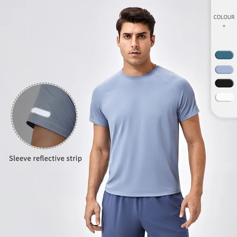 Men Tight Short Sleeve Fitness Running Training High Elastic Quick ...