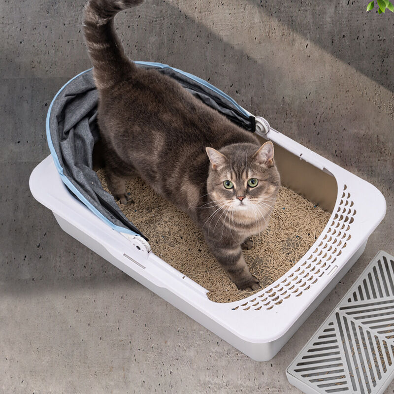 Cat Litter Fully Enclosed Cloth-covered, Splash-proof, Easy-to-clean ...