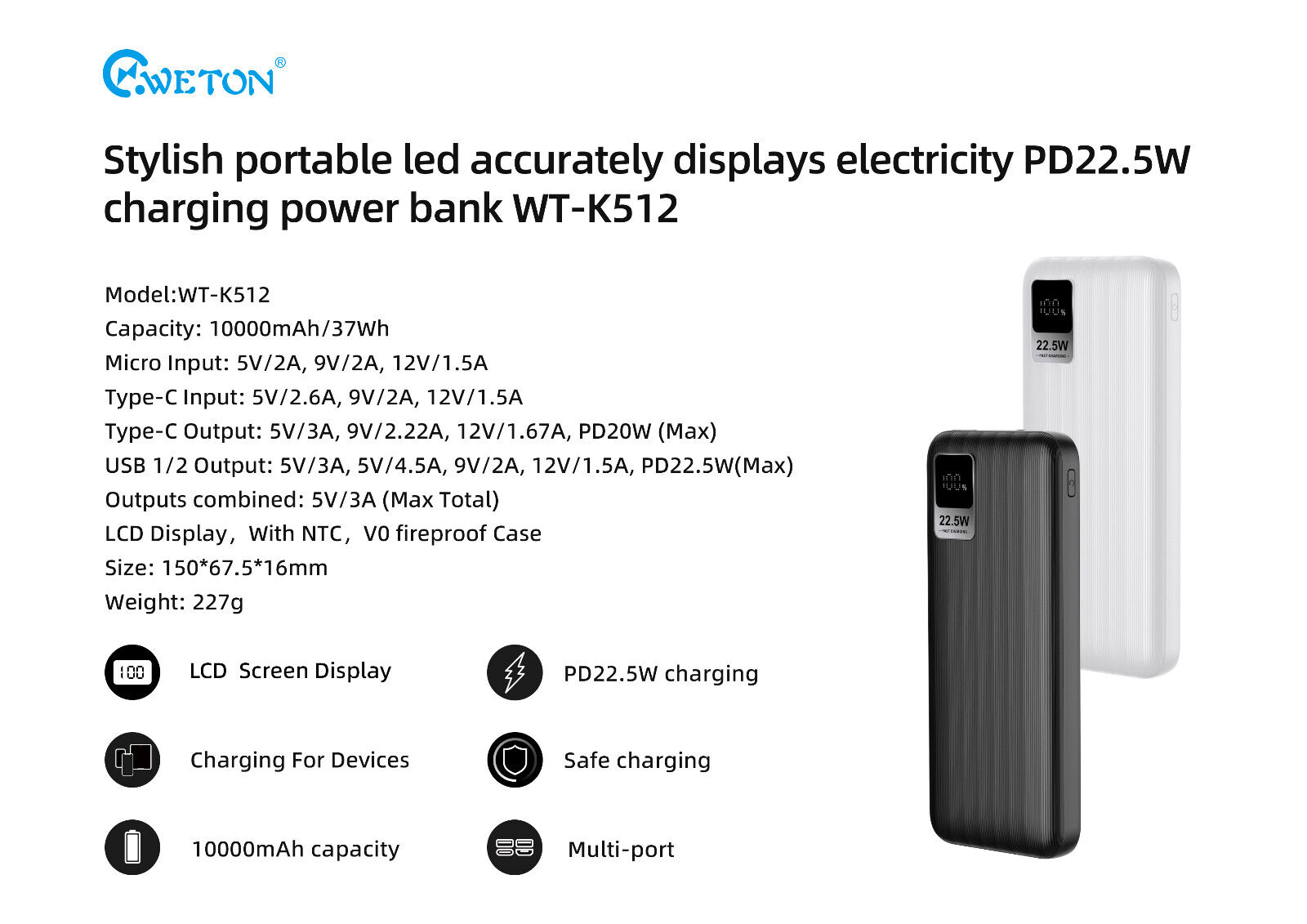 New Designed Product 10000mah Battery Power Bank Built In 4 Cables ...