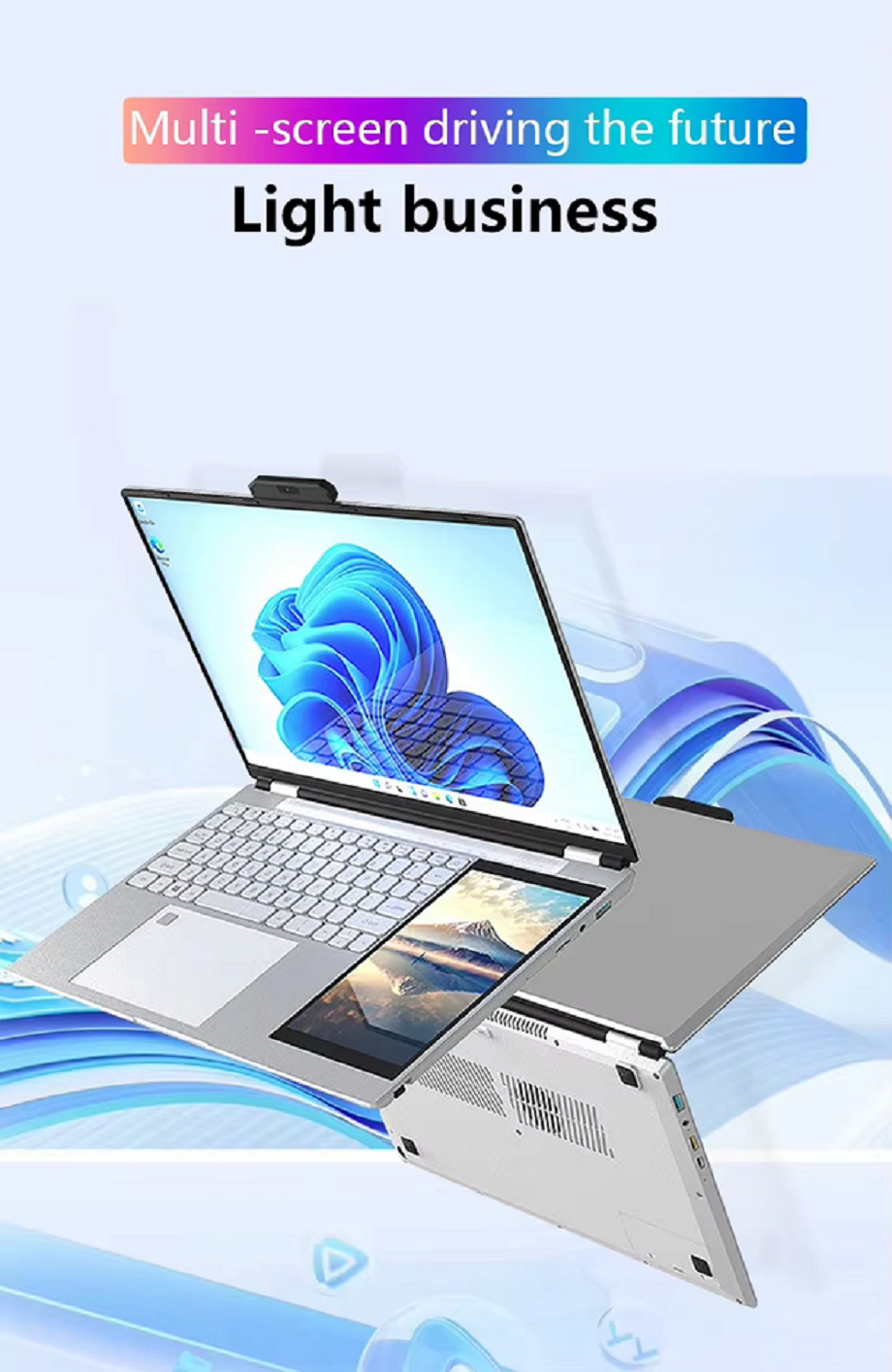 Buy China Wholesale New Business Laptop 15.6"+7" Dual Touch Screen Win ...