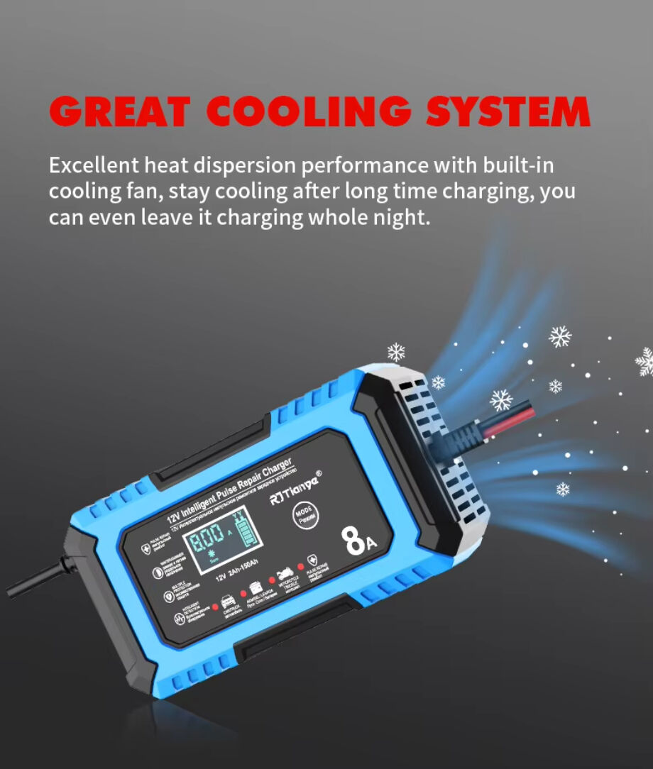 High-power Battery Charger 12v 8a Intelligent Pulse Repair Lead Acid ...