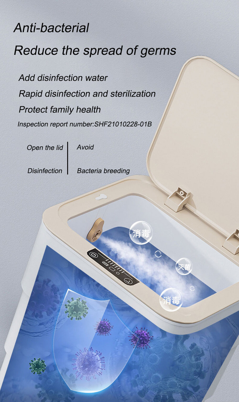 Smart Waste Folding Storage Bins Ultrasonic Sensor Kitchen Garbage ...