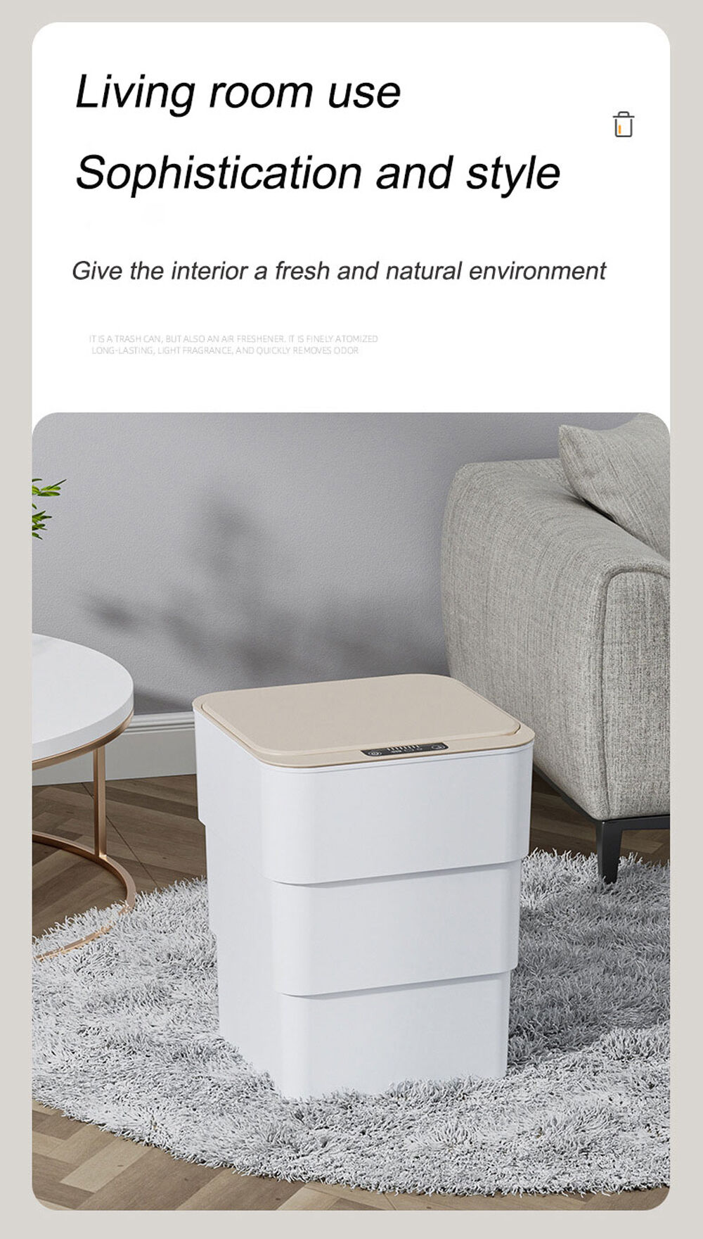 Smart Waste Folding Storage Bins Ultrasonic Sensor Kitchen Garbage ...