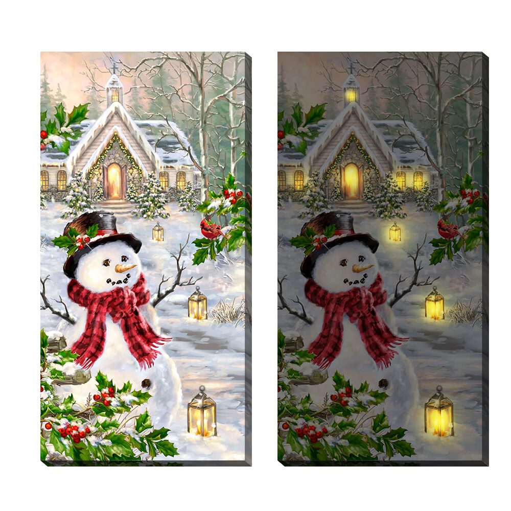 Buy China Wholesale Christmas Led Canvas Wall Art Santa Claus Design ...