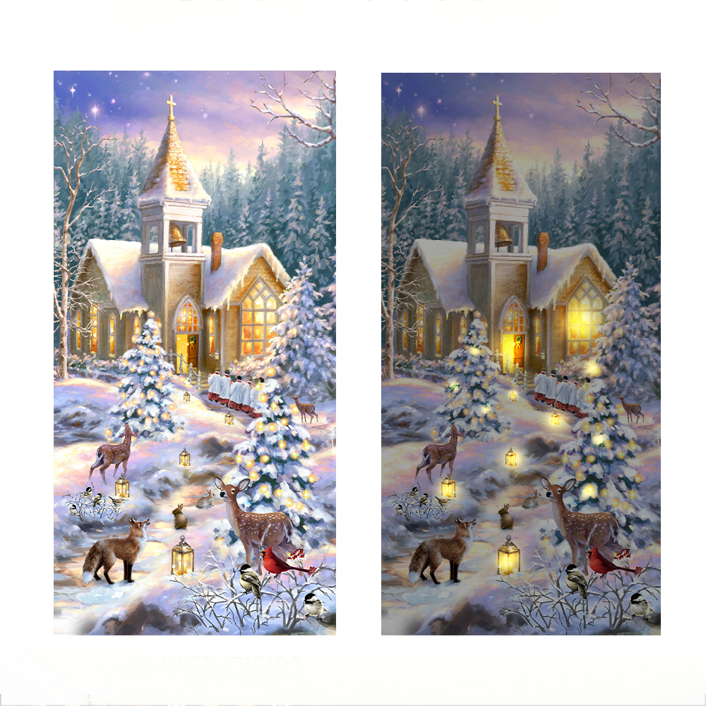 Buy China Wholesale Christmas Led Canvas Wall Art Santa Claus Design ...