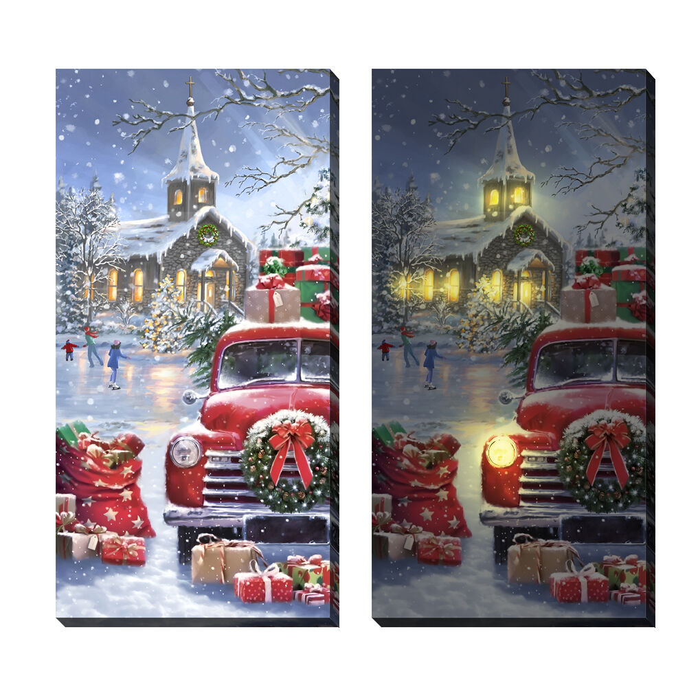 Buy China Wholesale Christmas Led Canvas Wall Art Santa Claus Design ...