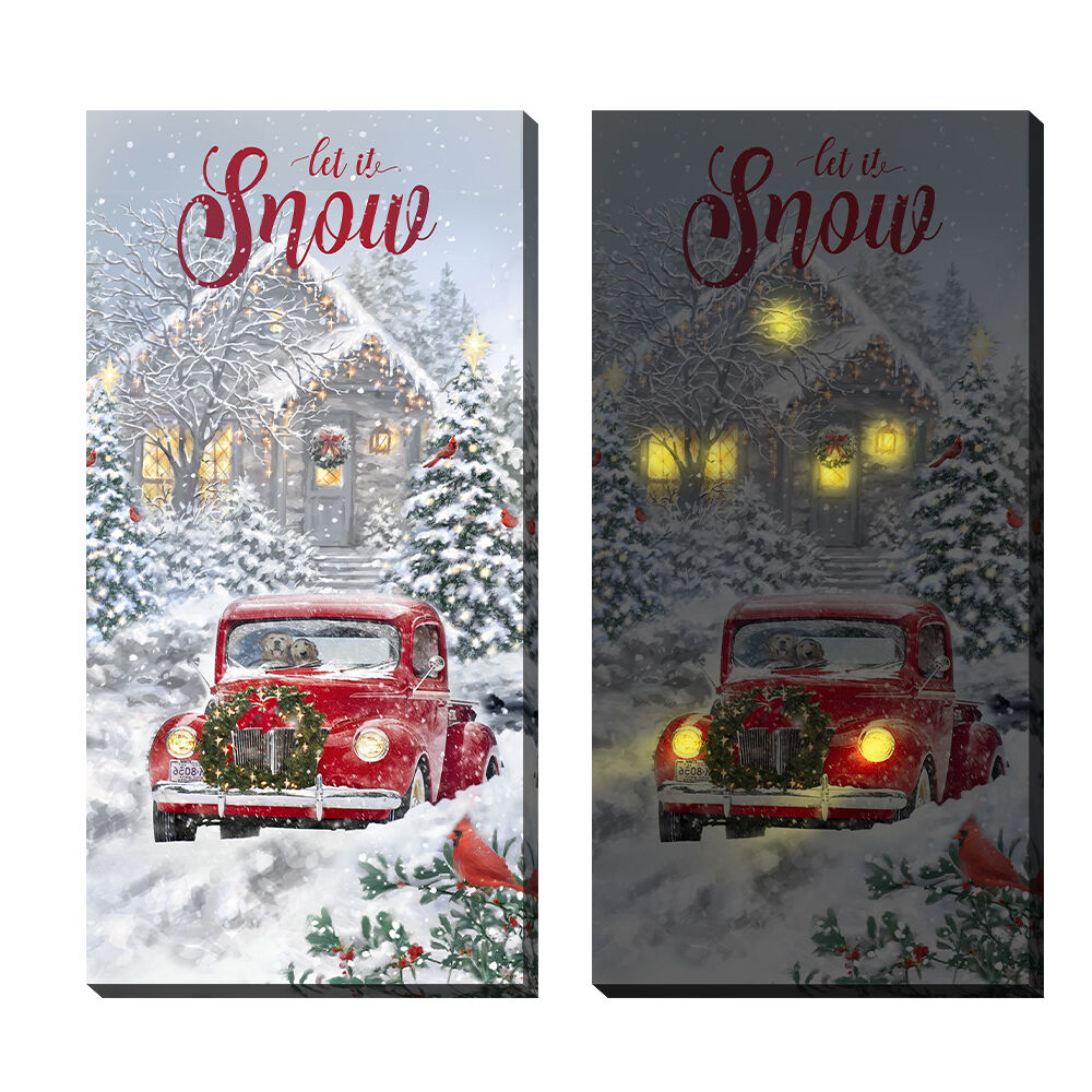 Buy China Wholesale Christmas Led Canvas Wall Art Santa Claus Design ...