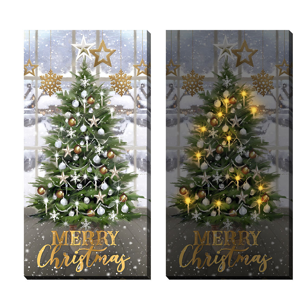Buy China Wholesale Christmas Led Canvas Wall Art Santa Claus Design ...