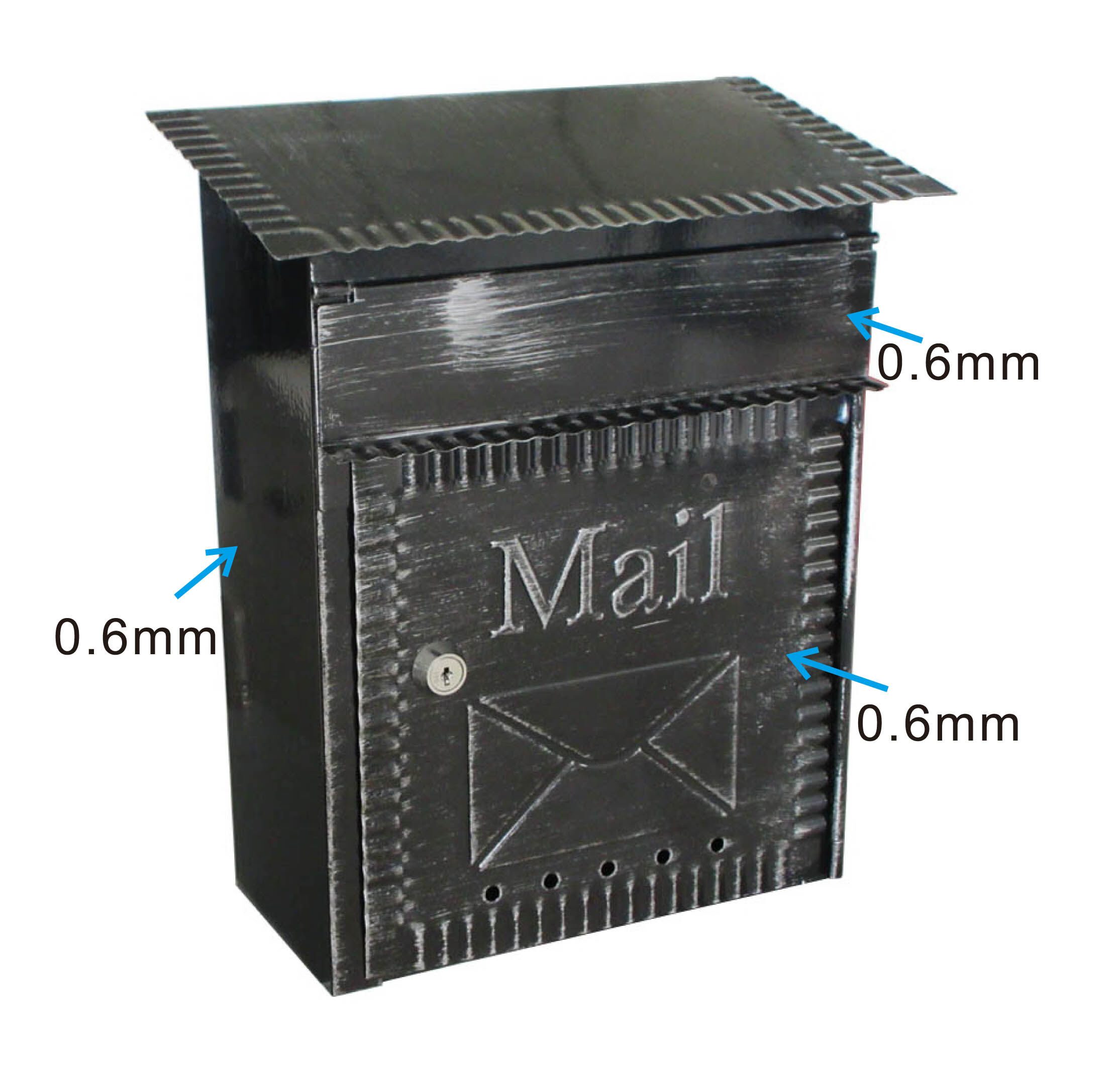 Modern Style Wall-mounted Galvanized Steel Mailbox Lockable Letter Box ...