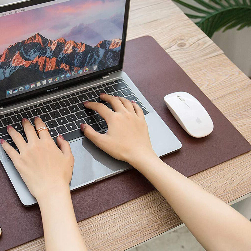 Waterproof Computer Pad Custom Coffee Placemat Faux Leather Desk Mat ...