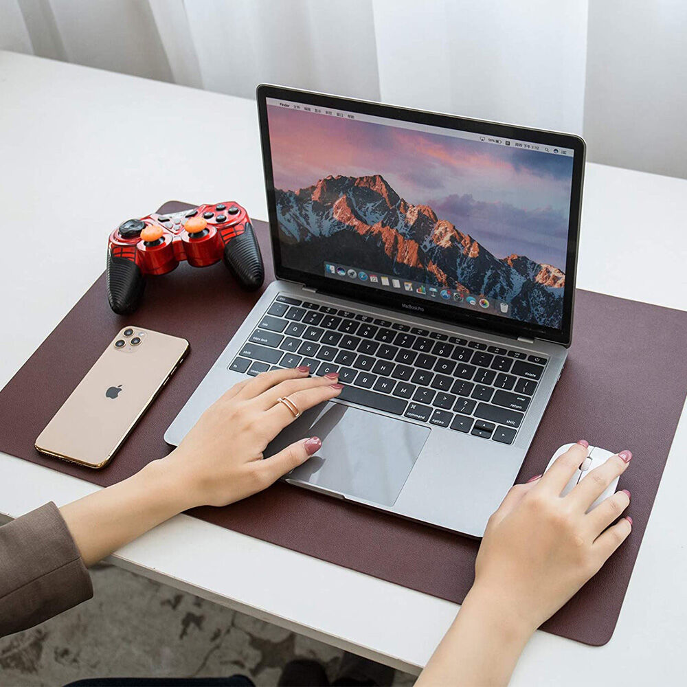 Waterproof Computer Pad Custom Coffee Placemat Faux Leather Desk Mat ...