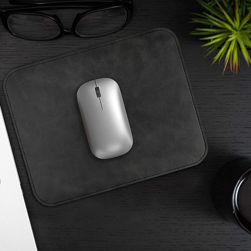 Customized Business Mouse Mat Carbon Color Mousepad Matte Pu Leather ...